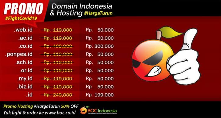 Promo Domain Indonesia & Hosting #HargaTurun #FightCovid19