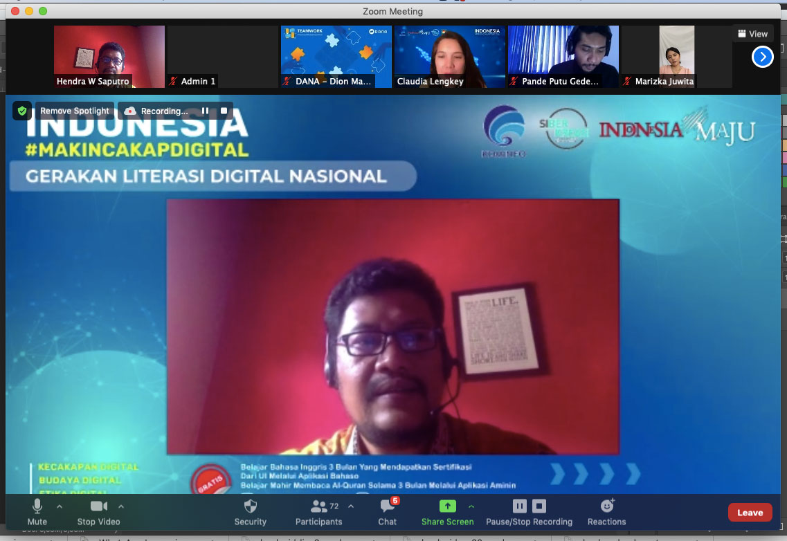 CEO BOC Berbicara di Program Literasi Digital Nasional